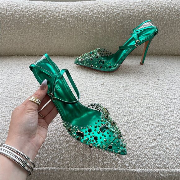 Amazing Lace | Shoes | Amazing Lace Clear Rhinestone Studded Strappy ...